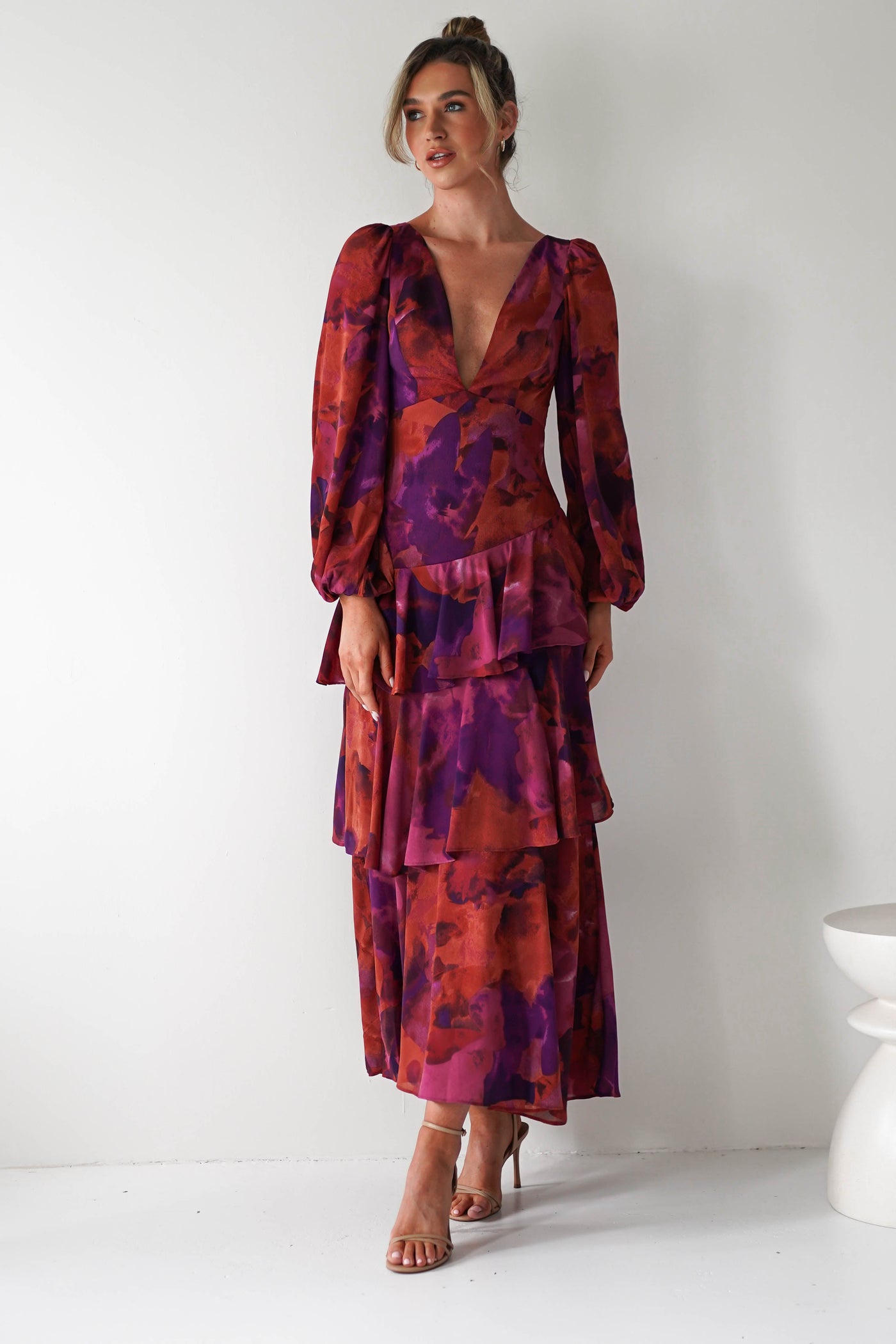 Lainey Ruffle Maxi Dress | Mixed Print | Oh Hello Clothing