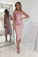 Natalie Satin Cowl Neck Midi Dress | Mauve | Oh Hello Clothing